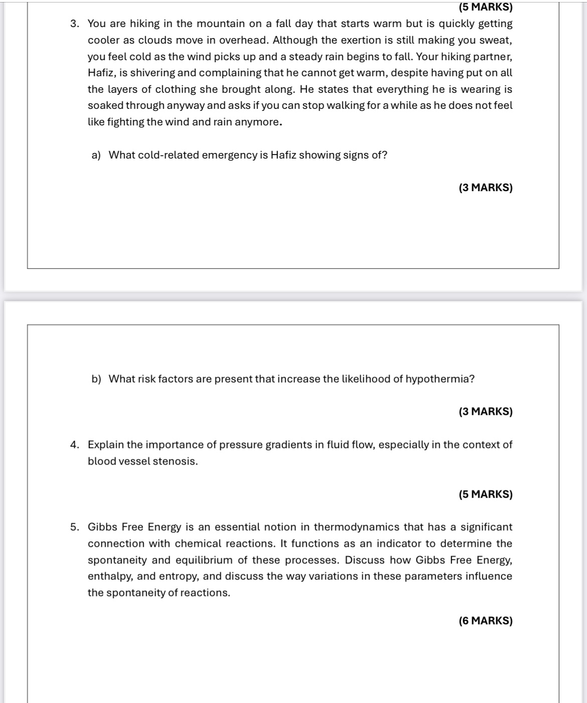 Solved (5 ﻿MARKS)3. ﻿You are hiking in the mountain on a | Chegg.com