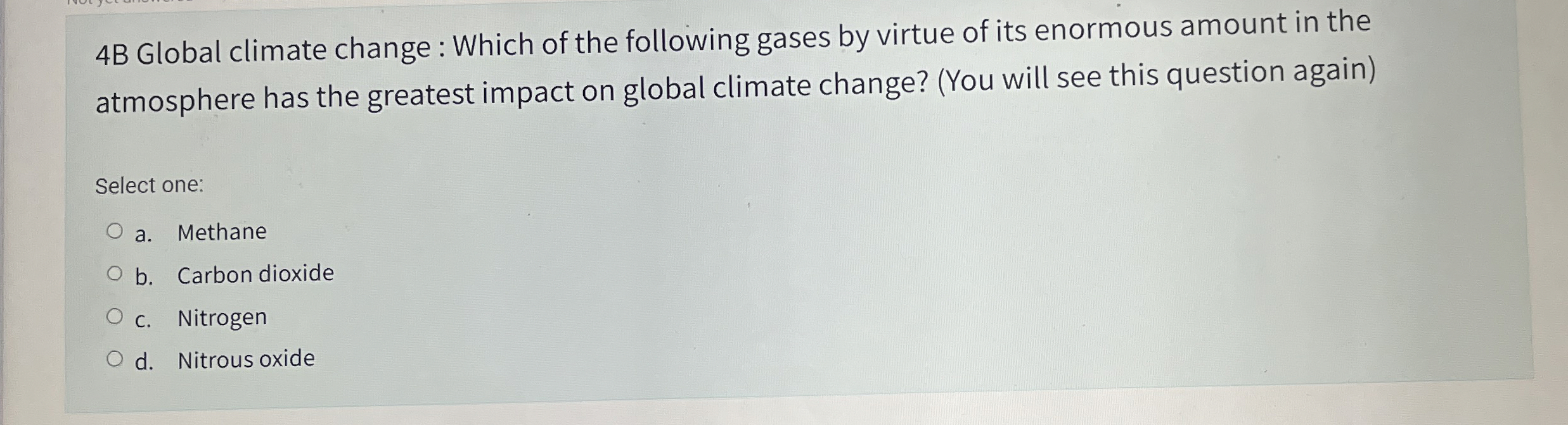 Solved 4B Global climate change : Which of the following | Chegg.com