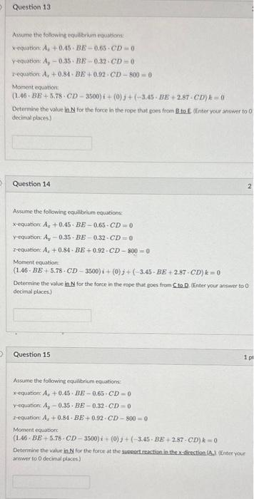 Solved 30 Particle Equilibrium Use the following information | Chegg.com