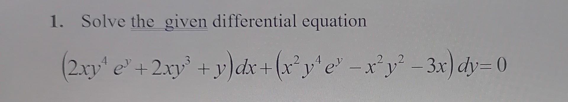 Solved 1. Solve the given differential equation (2xy" c." + | Chegg.com