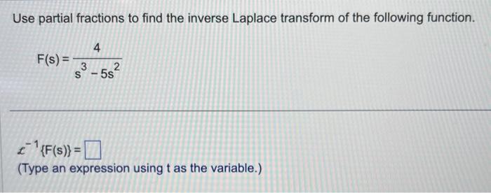 Solved Use partial fractions to find the inverse Laplace | Chegg.com