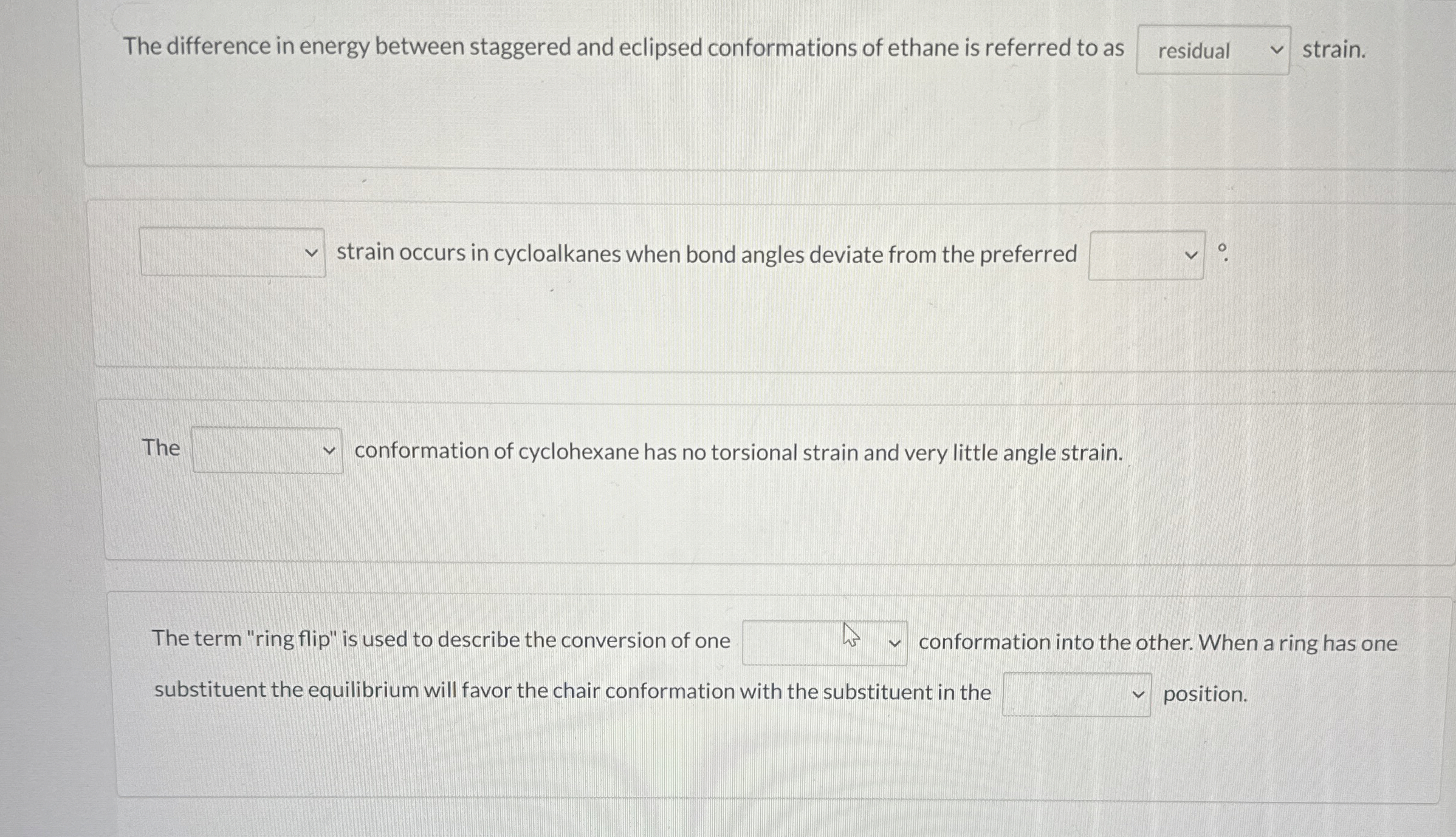 Solved The difference in energy between staggered and | Chegg.com