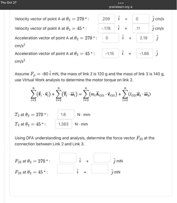 Solved PVA, DFA, and VW analysis of a scotch yoke: Using | Chegg.com