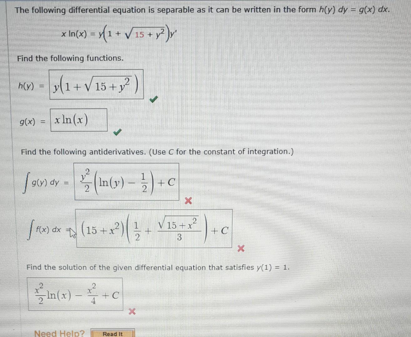 Solved The Following Differential Equation Is Separable As
