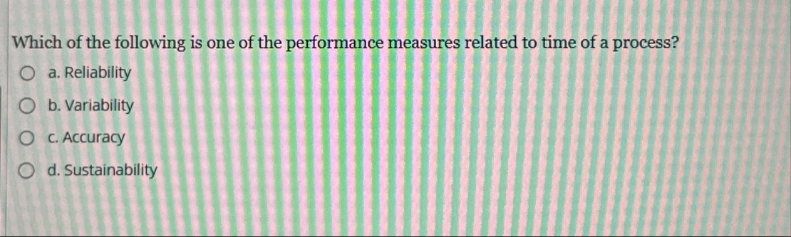 Solved Which of the following is one of the performance | Chegg.com