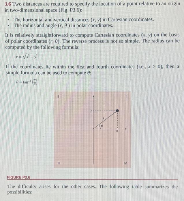 Solved 3.6 Two distances are required to specify the | Chegg.com