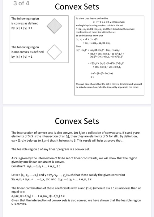 Solved Convex Sets The material in these slides corresponds | Chegg.com