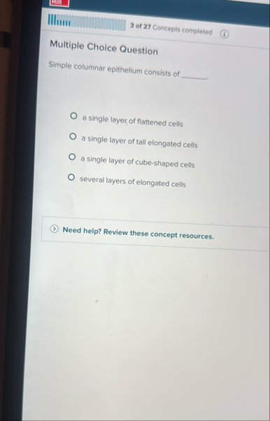 Solved 3 ﻿of 27 ﻿Concepts completedMultiple Choice | Chegg.com