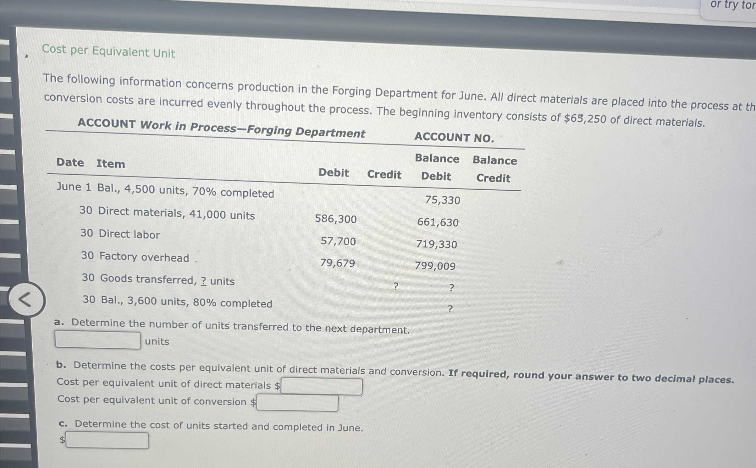 Solved Cost per Equivalent UnitThe following information | Chegg.com