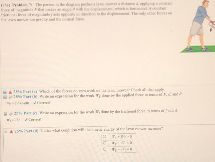 Solved (7\%) Problem 7: The person in the diagram pushes a | Chegg.com