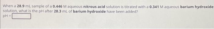 Solved A 26.3 mL sample of a 0.331M aqueous hypochlorous | Chegg.com