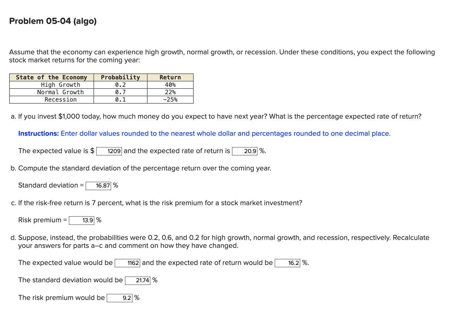 Solved Problem 05-04 (algo)Assume that the economy can | Chegg.com