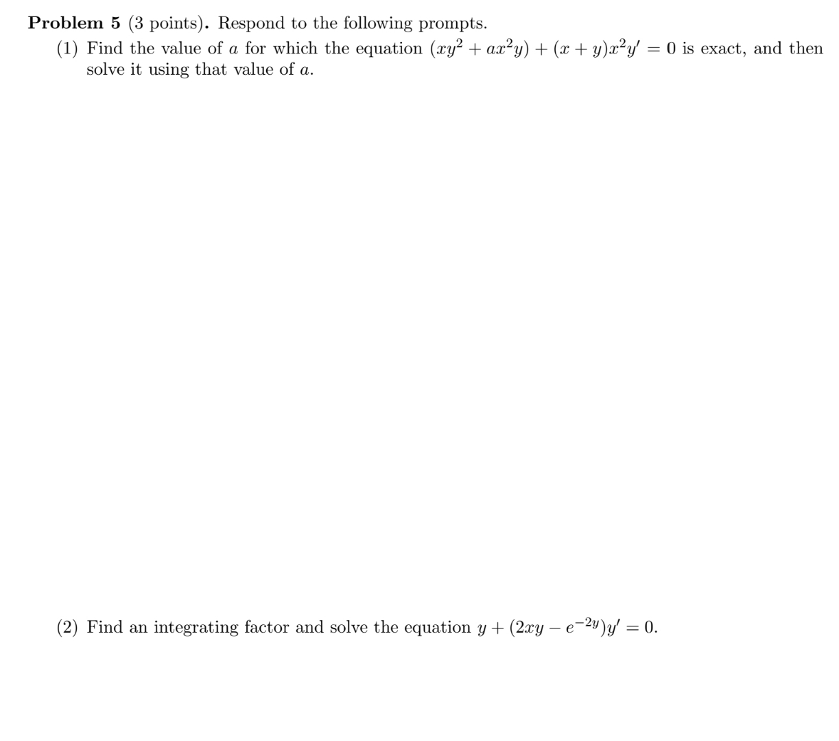 Solved Problem 5 (3 ﻿points). ﻿Respond to the following | Chegg.com