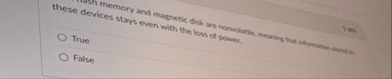 Solved magnetic disk are nonvolatile, thearing that | Chegg.com