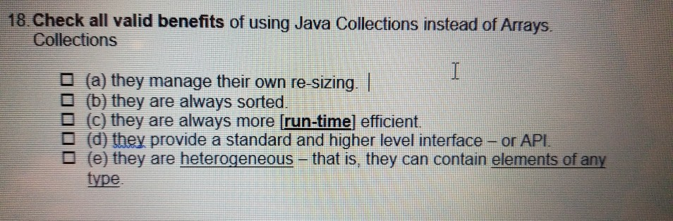 Solved 18 Check All Valid Benefits Of Using Java