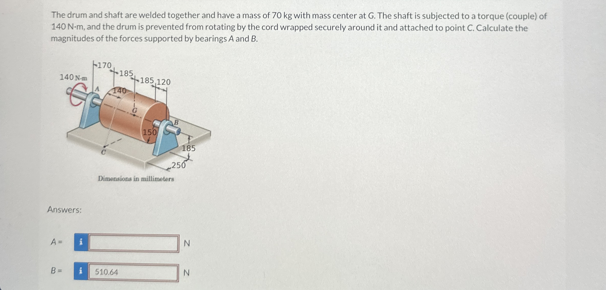 Solved The drum and shaft are welded together and have a | Chegg.com
