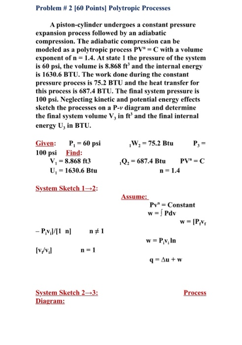 Solved Problem #2 [60 Points Polytropic Processes A | Chegg.com