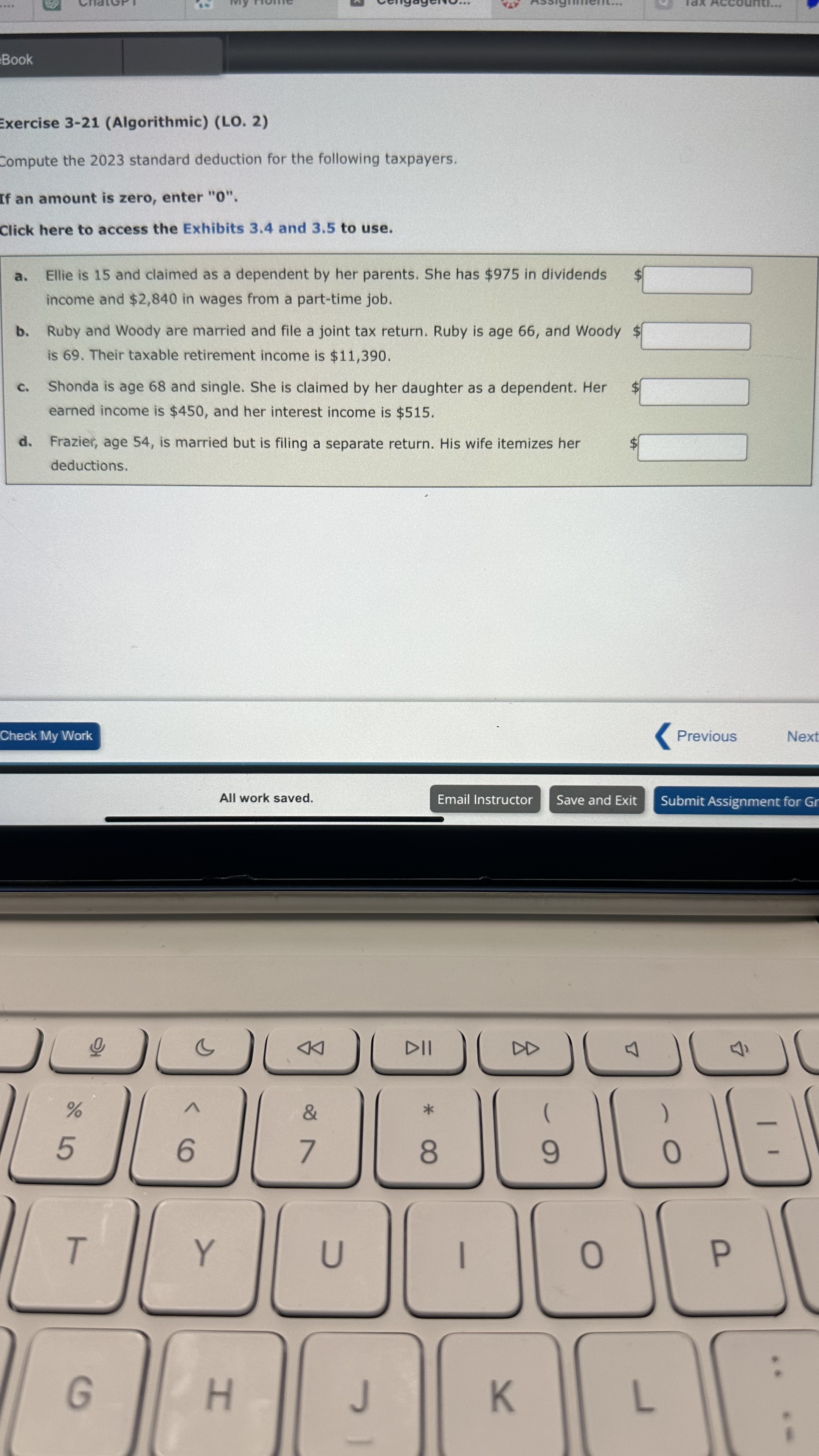 Solved Exercise 3-21 (Algorithmic) (LO. 2)Compute the 2023 | Chegg.com