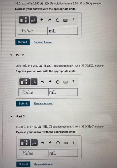 Solved determine the volume in milliliters required to | Chegg.com