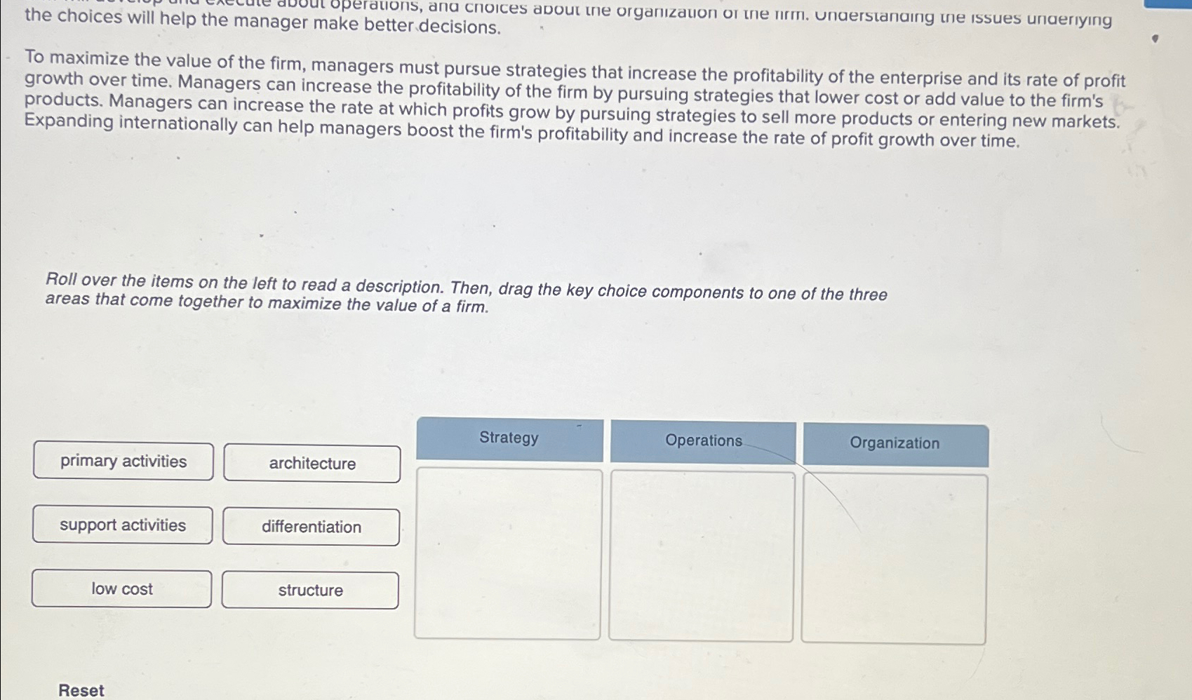 Solved the choices will help the manager make better | Chegg.com
