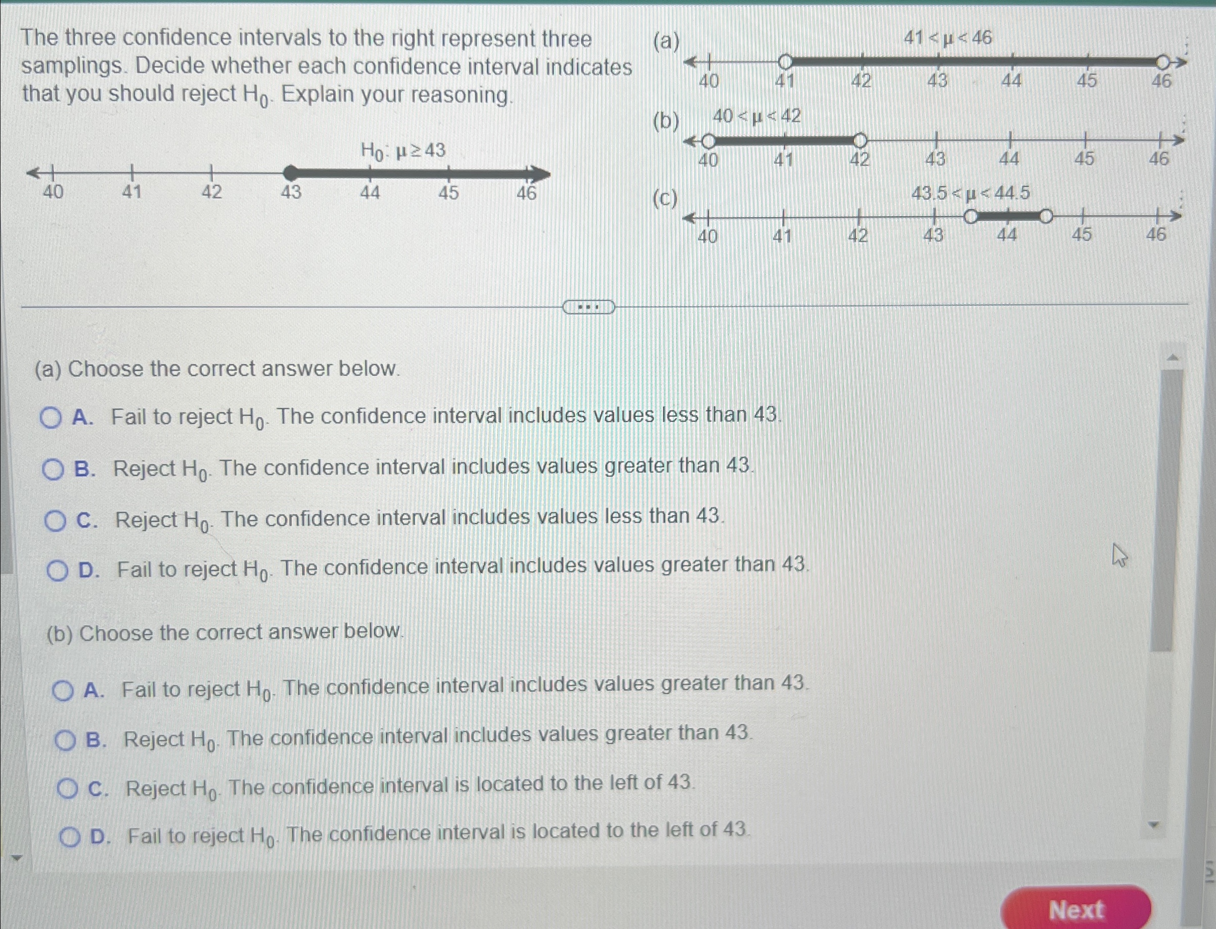 Solved The three confidence intervals to the right represent | Chegg.com