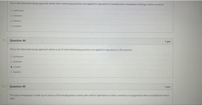 Solved This is the international pay approach where host | Chegg.com