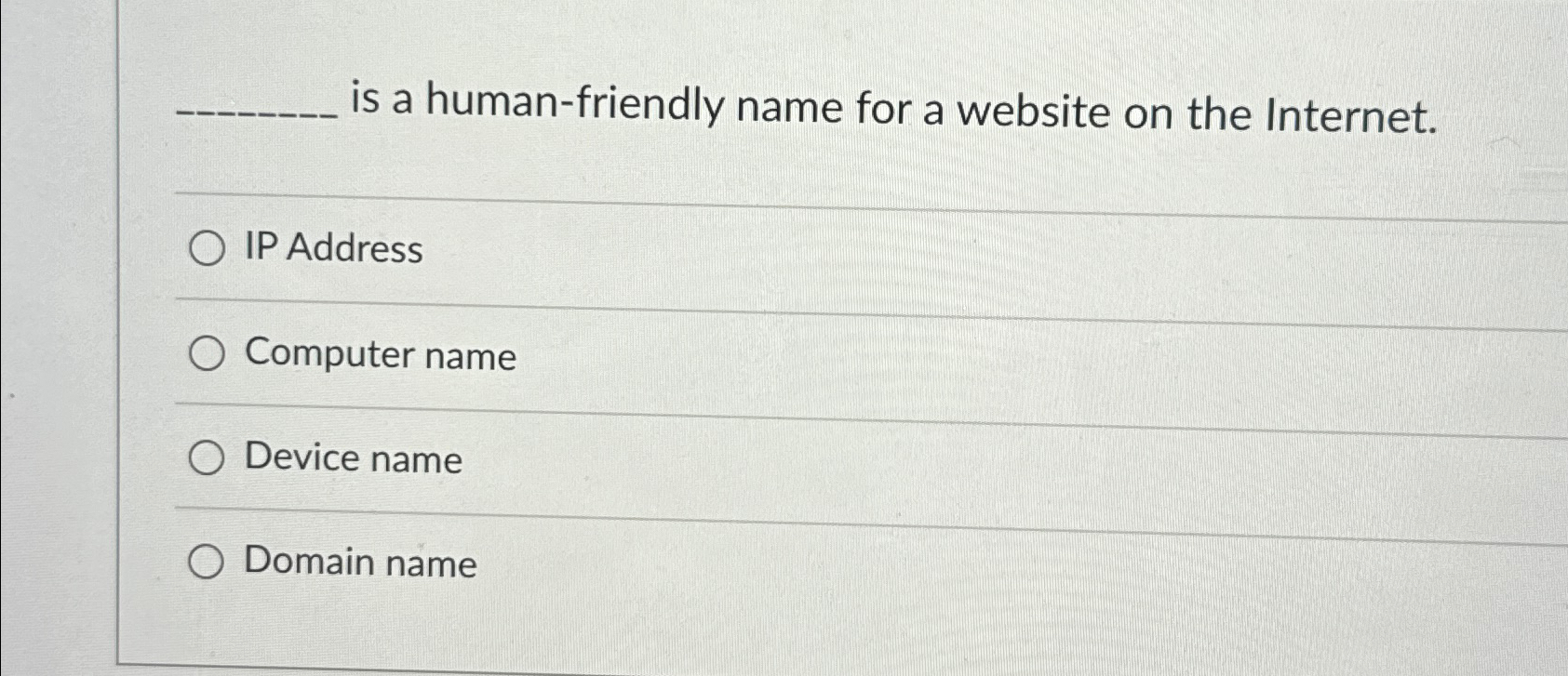 Solved is a human-friendly name for a website on the | Chegg.com