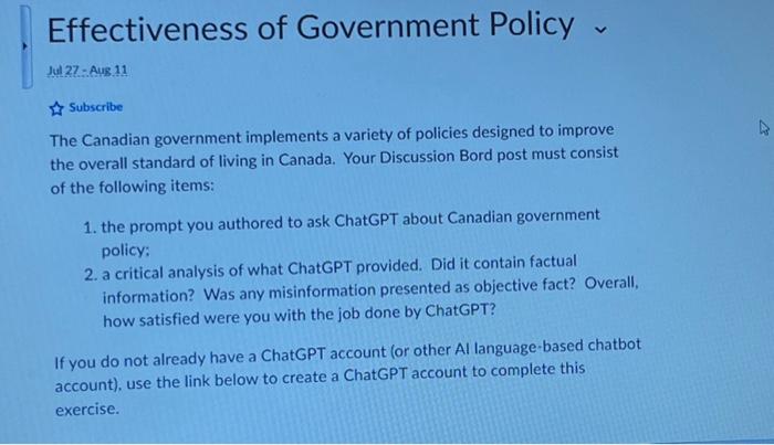 Solved Effectiveness of Government Policy Jul 27.Aus. 11 | Chegg.com