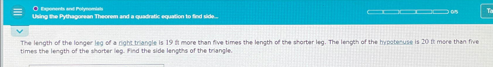 Solved Exponents and PolynomialsUsing the Pythagorean | Chegg.com