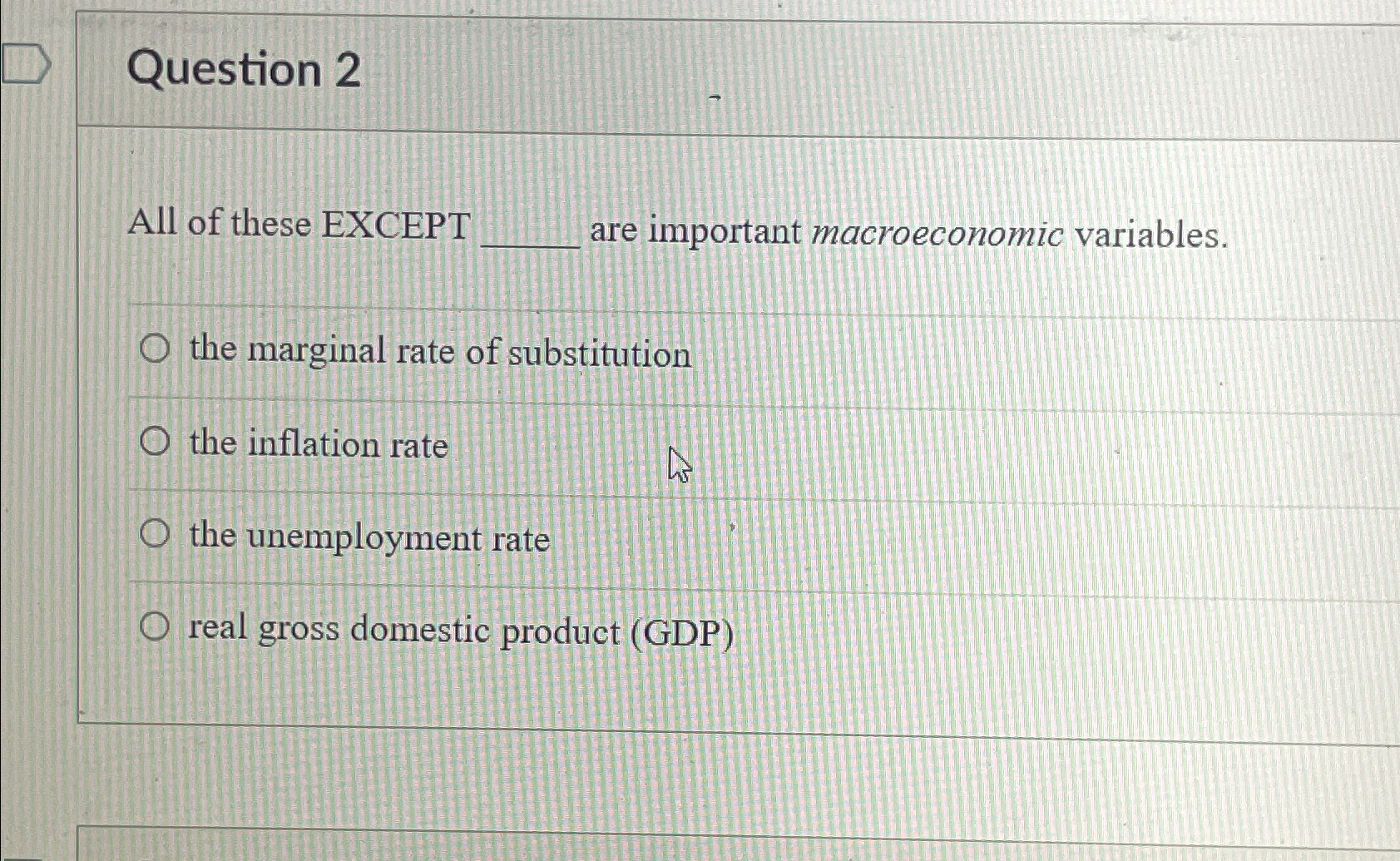 Solved Question 2All of these EXCEPT are important | Chegg.com