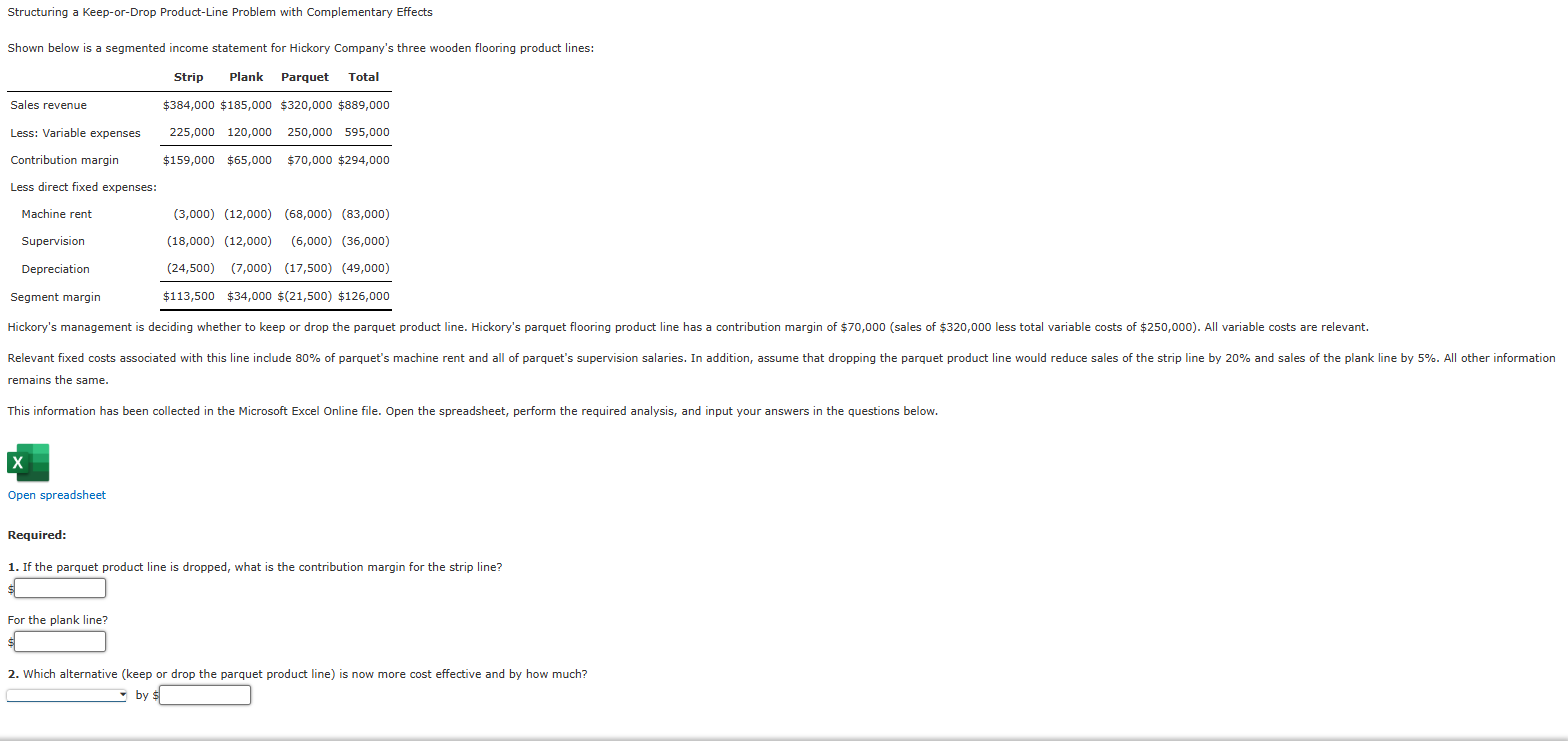Solved Structuring a Keep-or-Drop Product-Line Problem with | Chegg.com
