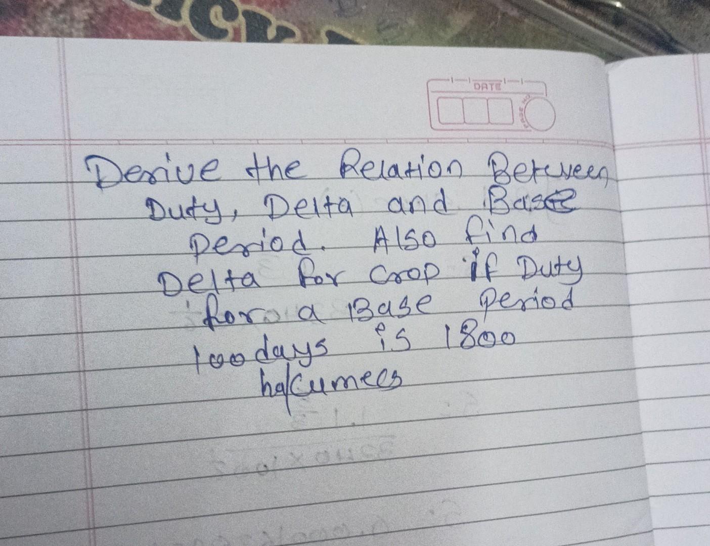 Solved Derive the Relation Betereen Duty, Delta and Base | Chegg.com