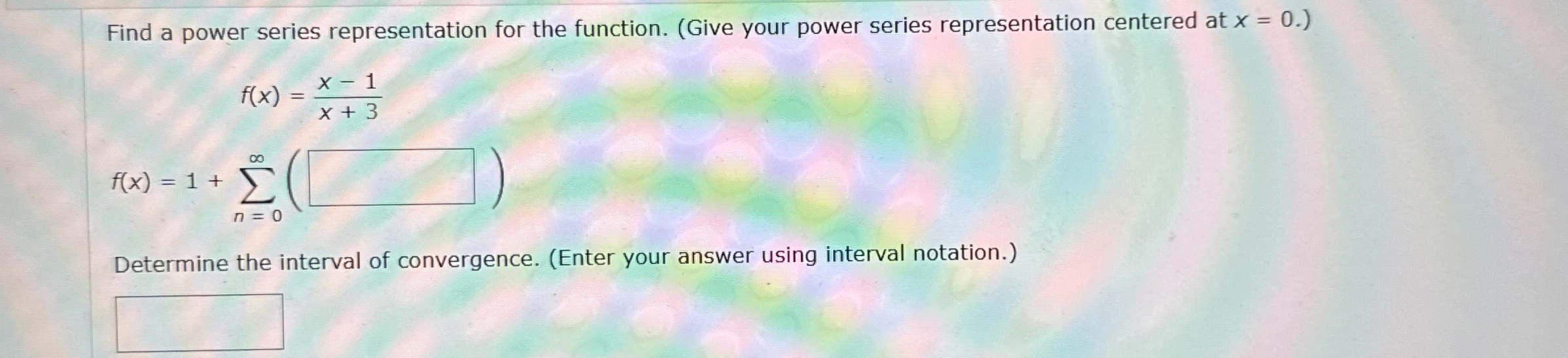 Solved by an EXPERT Find a power series representation for the function. | Chegg.com