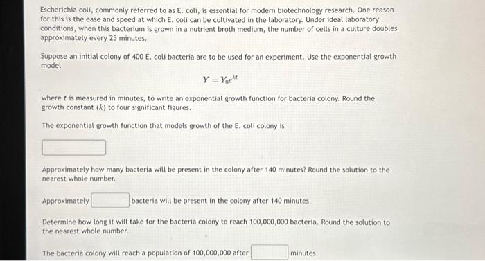 Solved Escherichia coli, commonly referred to as E. coli, is | Chegg.com