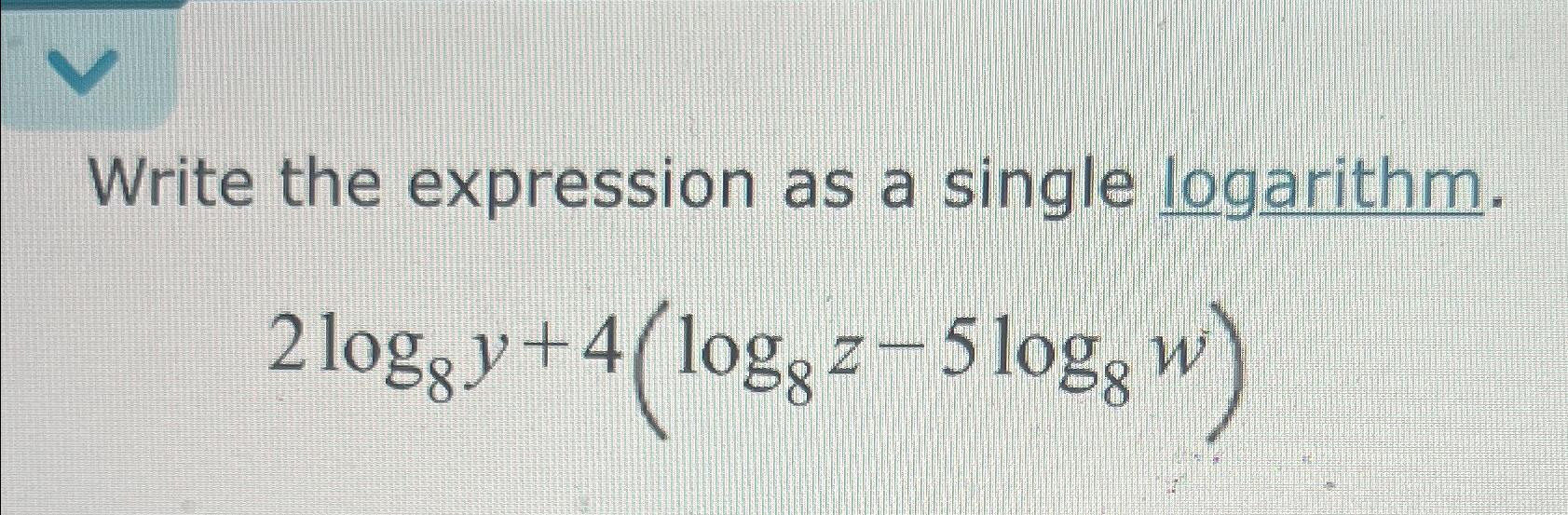 Solved Write the expression as a single | Chegg.com