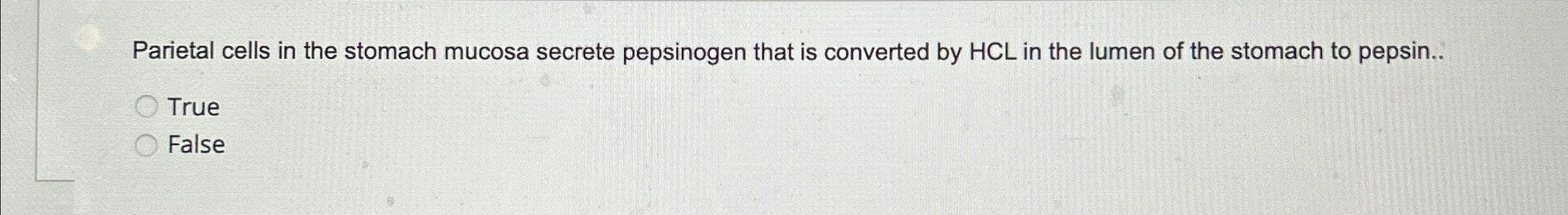 Solved Parietal cells in the stomach mucosa secrete | Chegg.com