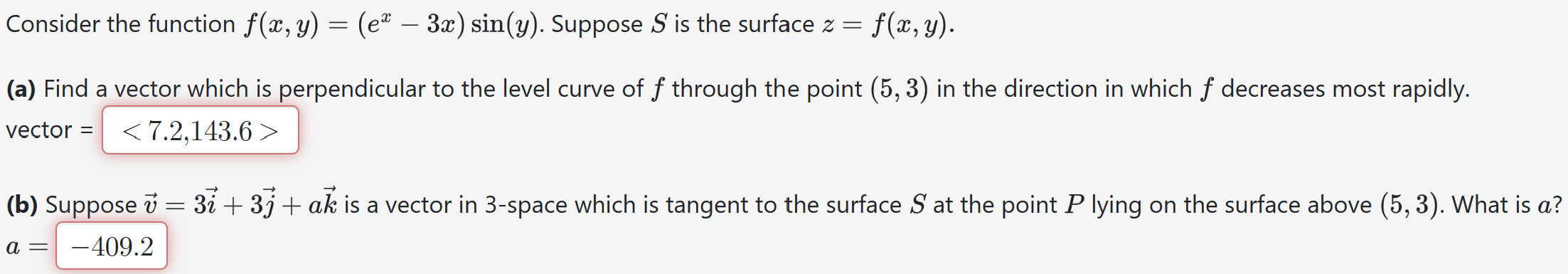 Solved Consider the function f(x,y)=(ex-3x)sin(y). ﻿Suppose | Chegg.com