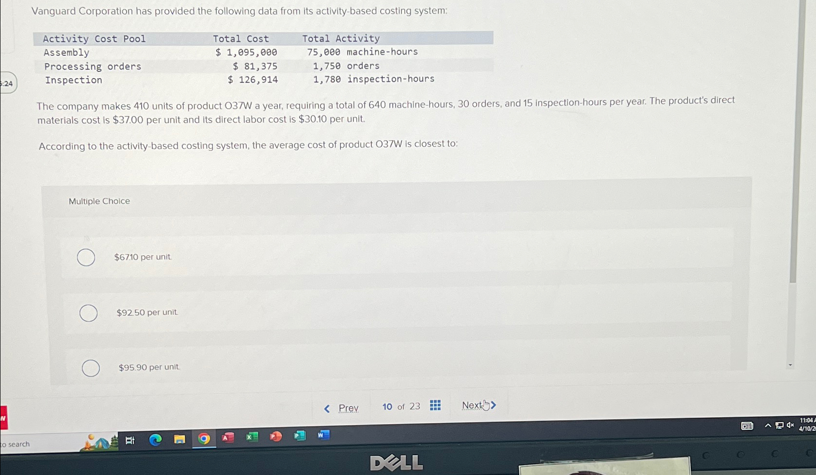 Solved Vanguard Corporation has provided the following data | Chegg.com
