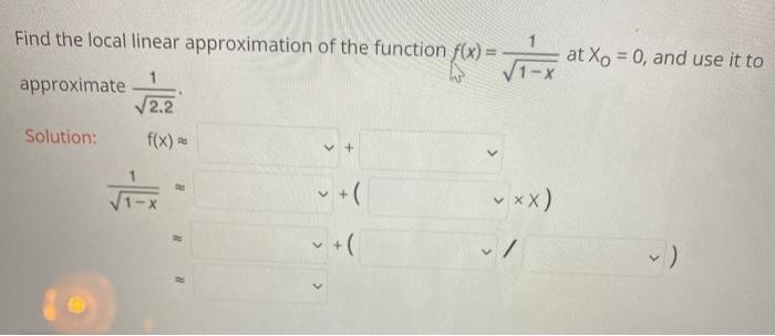 Solved Find the local linear approximation of the function | Chegg.com