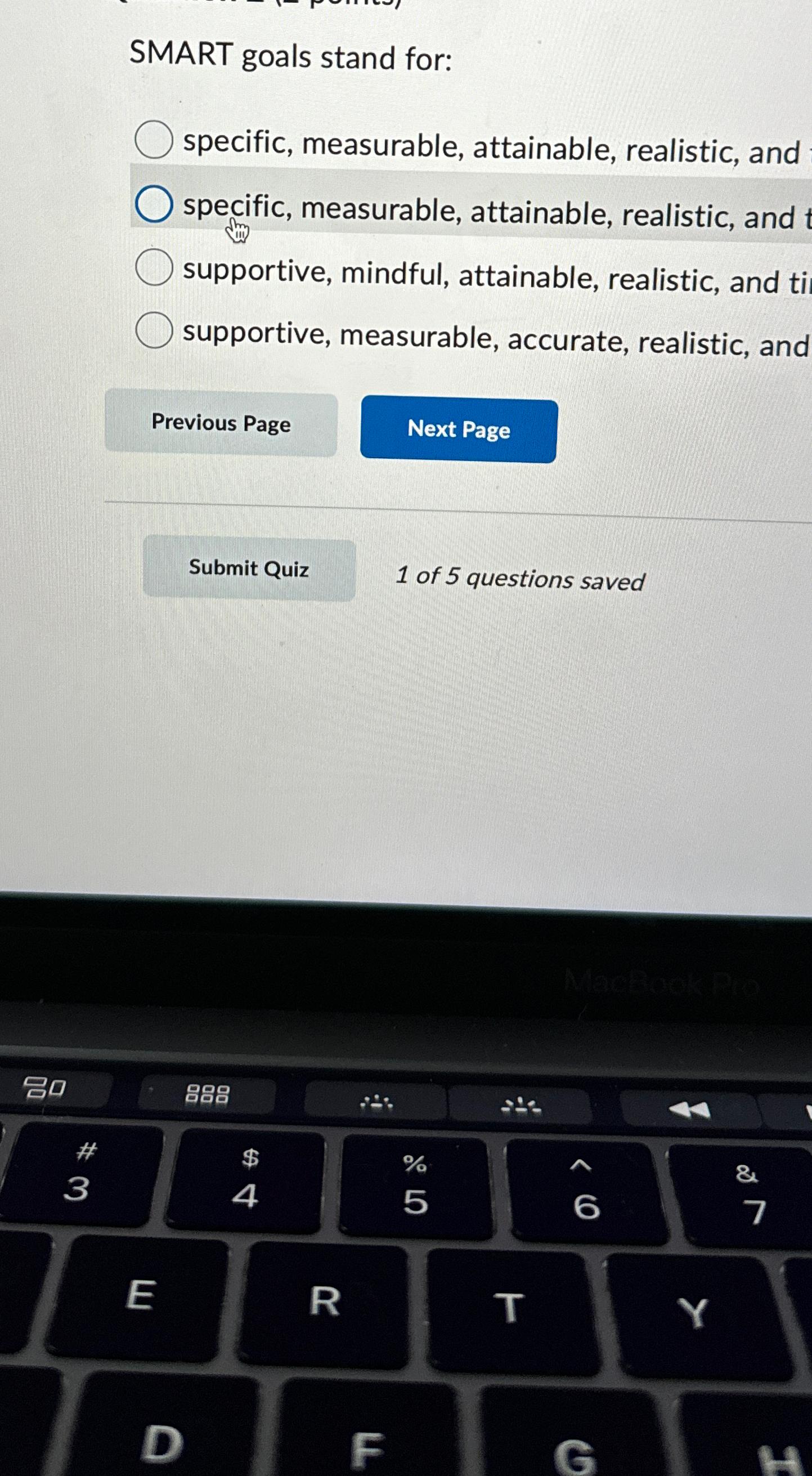 Solved SMART goals stand for:specific, measurable, | Chegg.com
