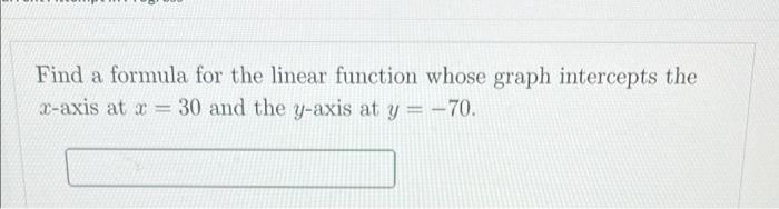 Solved Find a formula for the linear function whose graph | Chegg.com