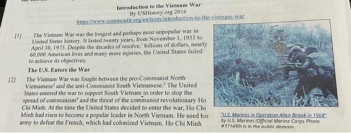 Introduction to the Vietnam War By USHistory.org 2016 | Chegg.com