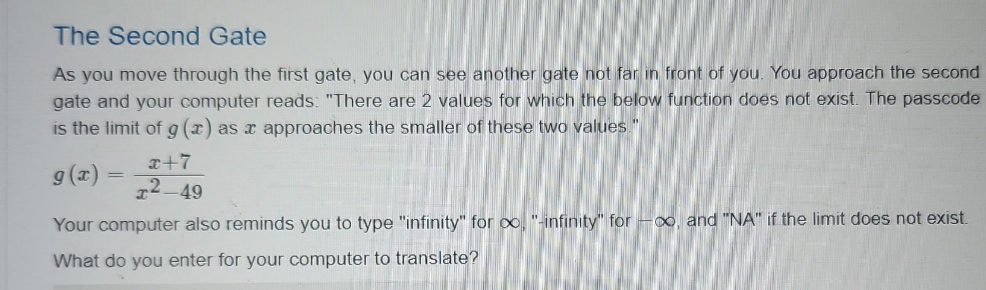 Solved The Second Gate As you move through the first gate, | Chegg.com