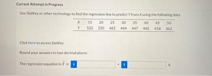 Solved Current Attempt in Progress Use StatKey or other | Chegg.com