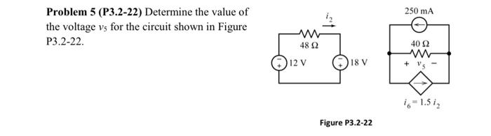 Solved Problem 5 (P3.2-22) Determine the value of the | Chegg.com