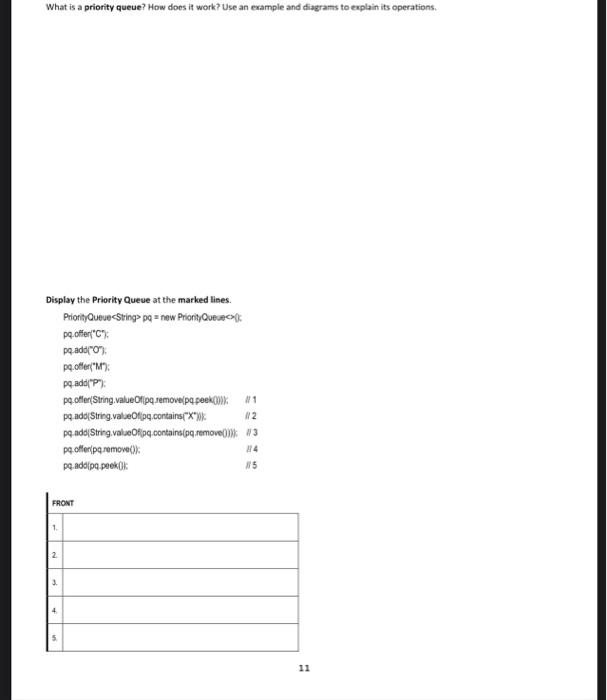 Solved What is a priority queue? How does it work? Use an | Chegg.com
