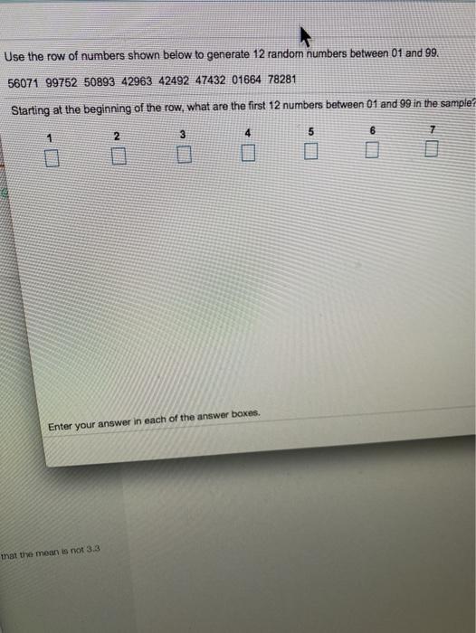 Solved use the row of numbers shown below to generate 12 | Chegg.com