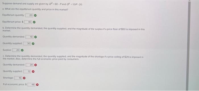 Solved Suppose demand and supply are given by Qd=60 - Pand | Chegg.com