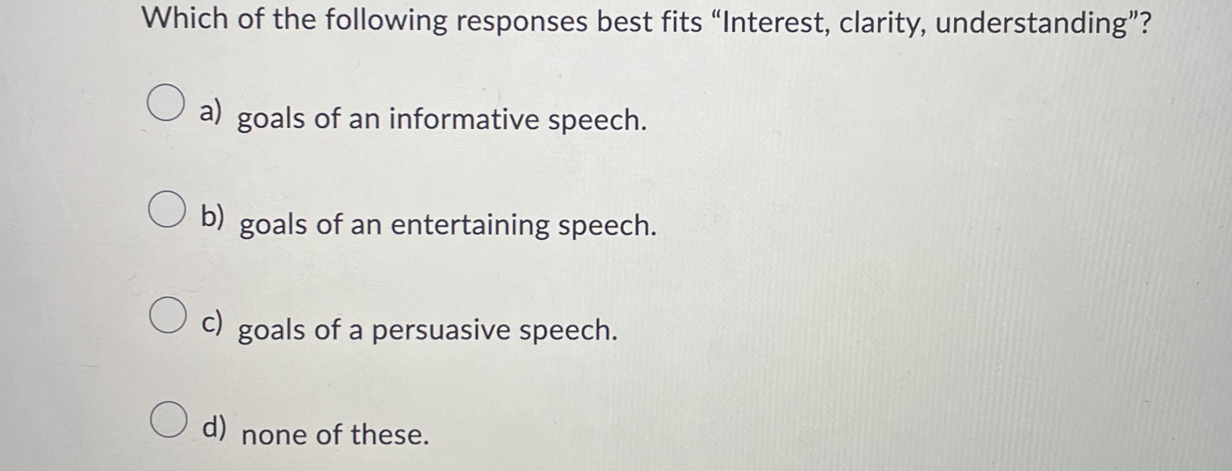 Solved Which of the following responses best fits "Interest, | Chegg.com