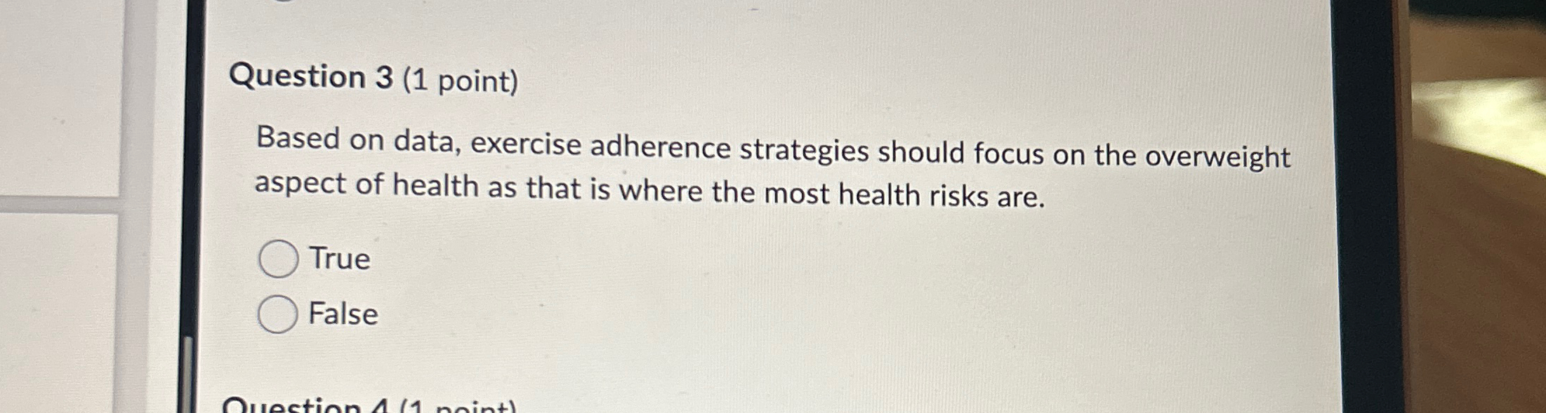 Solved Question 3 (1 ﻿point)Based on data, exercise | Chegg.com